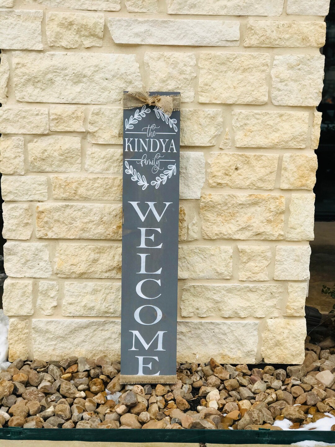 XL Available WELCOME Sign, Vertical Wooden Sign, Customizable Last Name ...