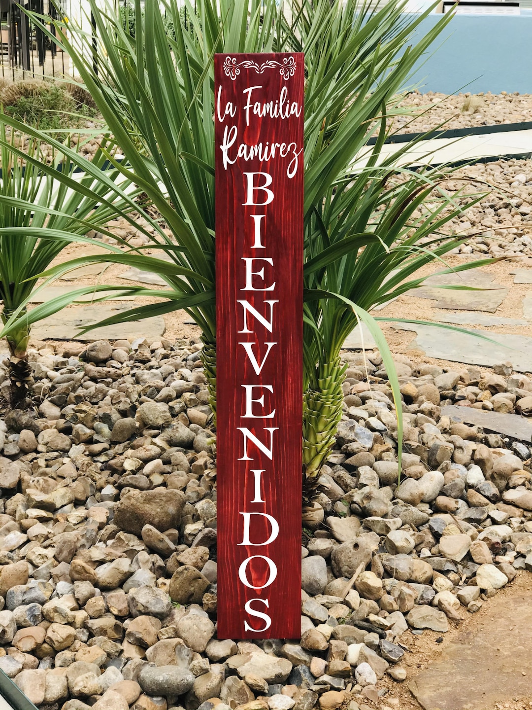 XL Available Spanish Front Porch WELCOME Sign, Vertical Wooden Sign ...