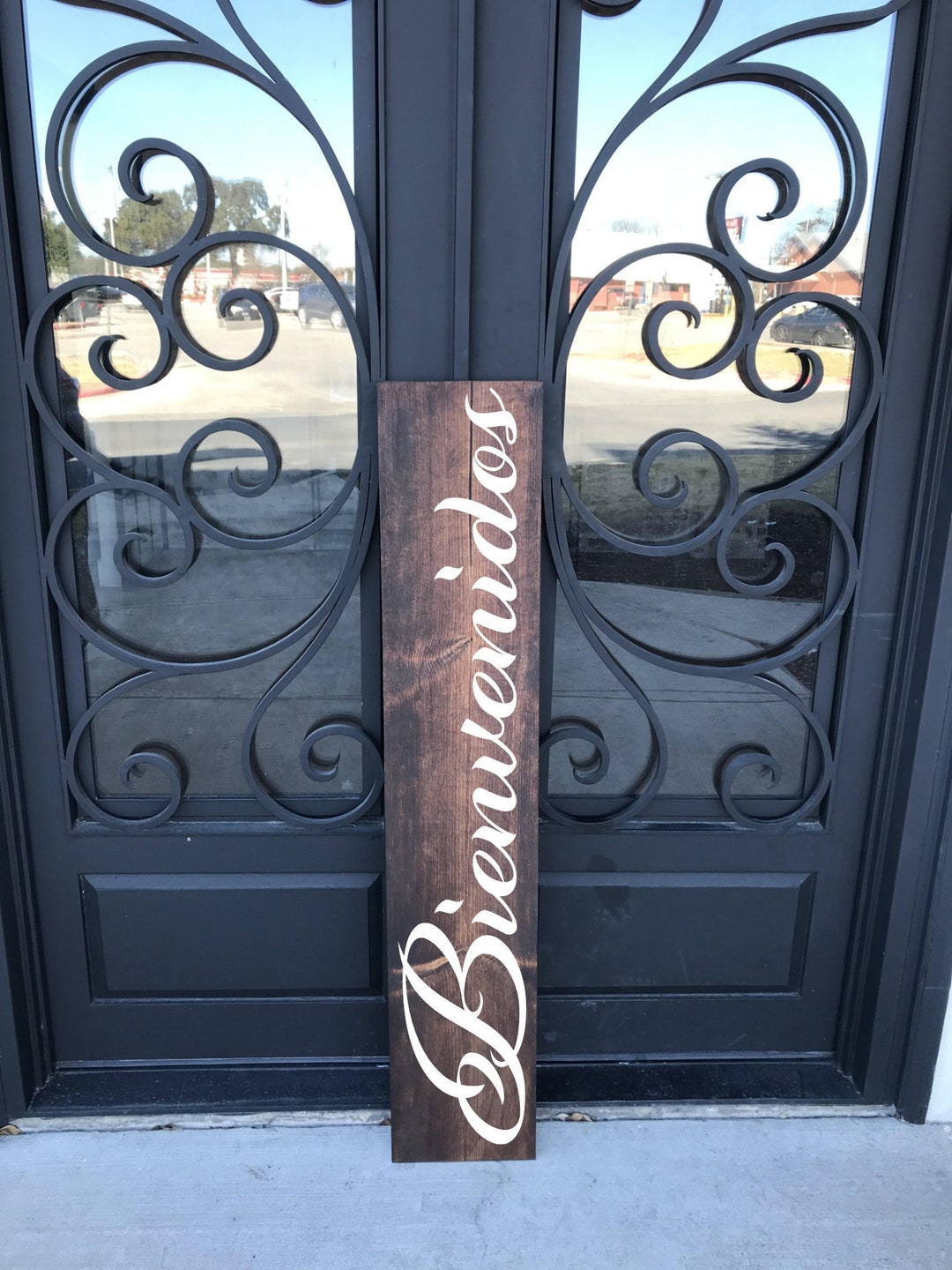 Elegant Bienvenidos Welcome Sign - Spanish Sign - Porch Leanerfront ...