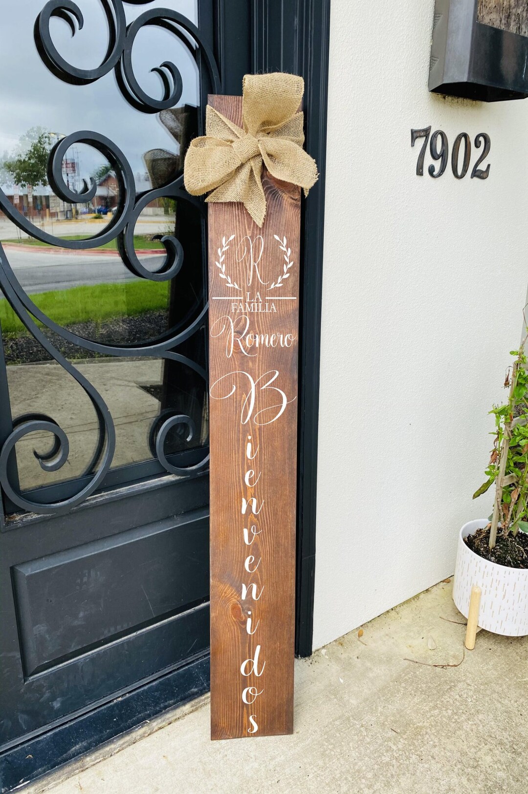 XL Available Spanish Front Porch WELCOME Sign, Vertical Wooden Sign ...