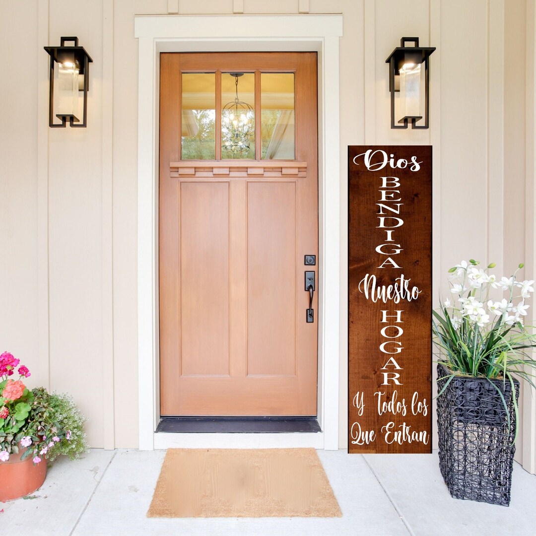Bienvenidos Welcome Sign - Spanish Welcome Sign - Porch Leanerfront ...