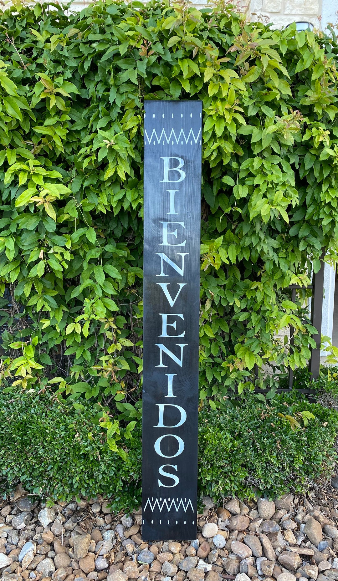 Aztec Tribal Bienvenidos, Spanish Front Porch WELCOME Sign, Vertical ...