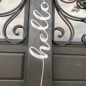Hello Cursive Welcome Porch Sign, Summer Sign, Spring Sign, Modern ...