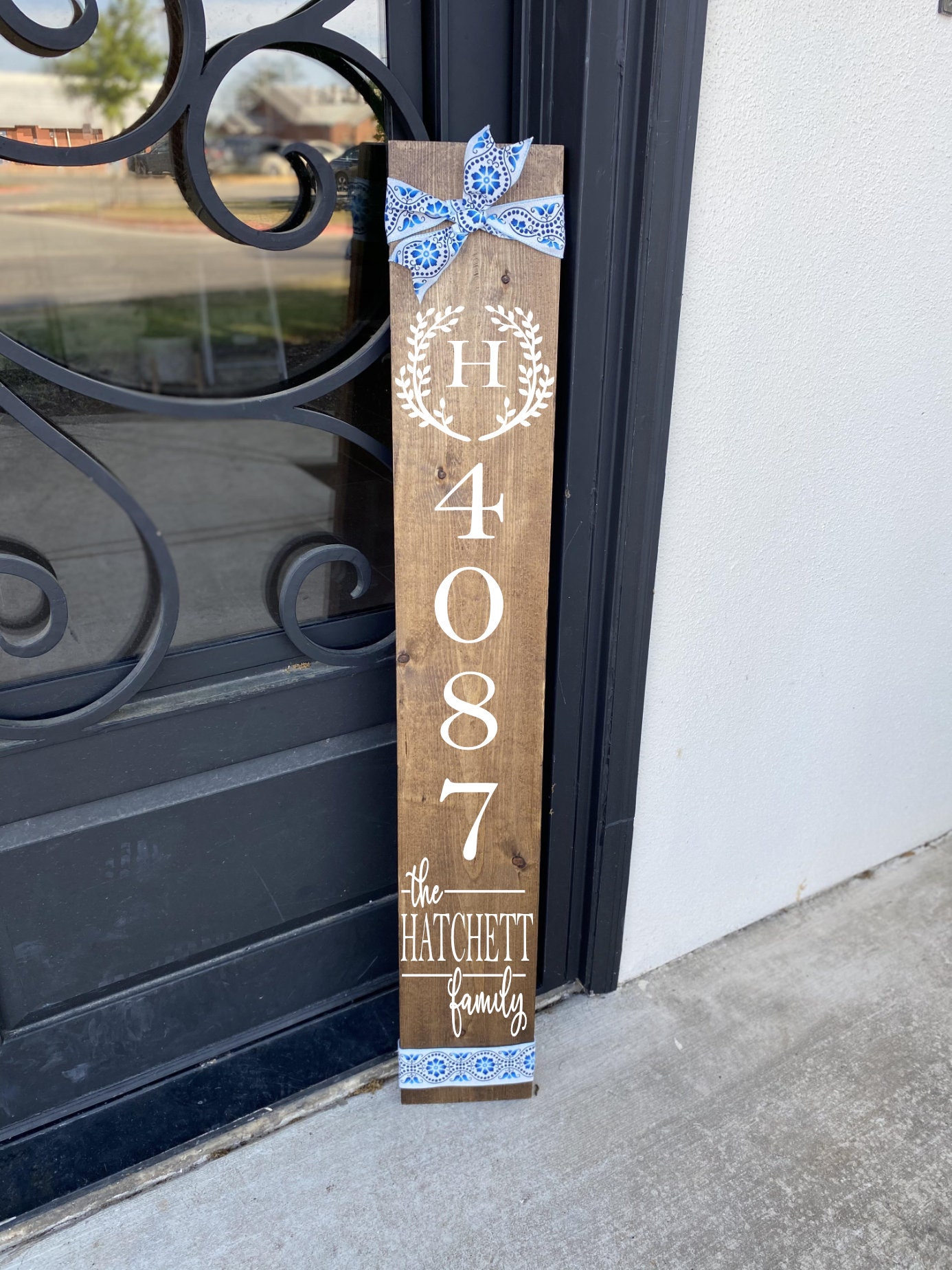 Address Porch Sign Modern Wood Sign Customizable Last Name - Etsy