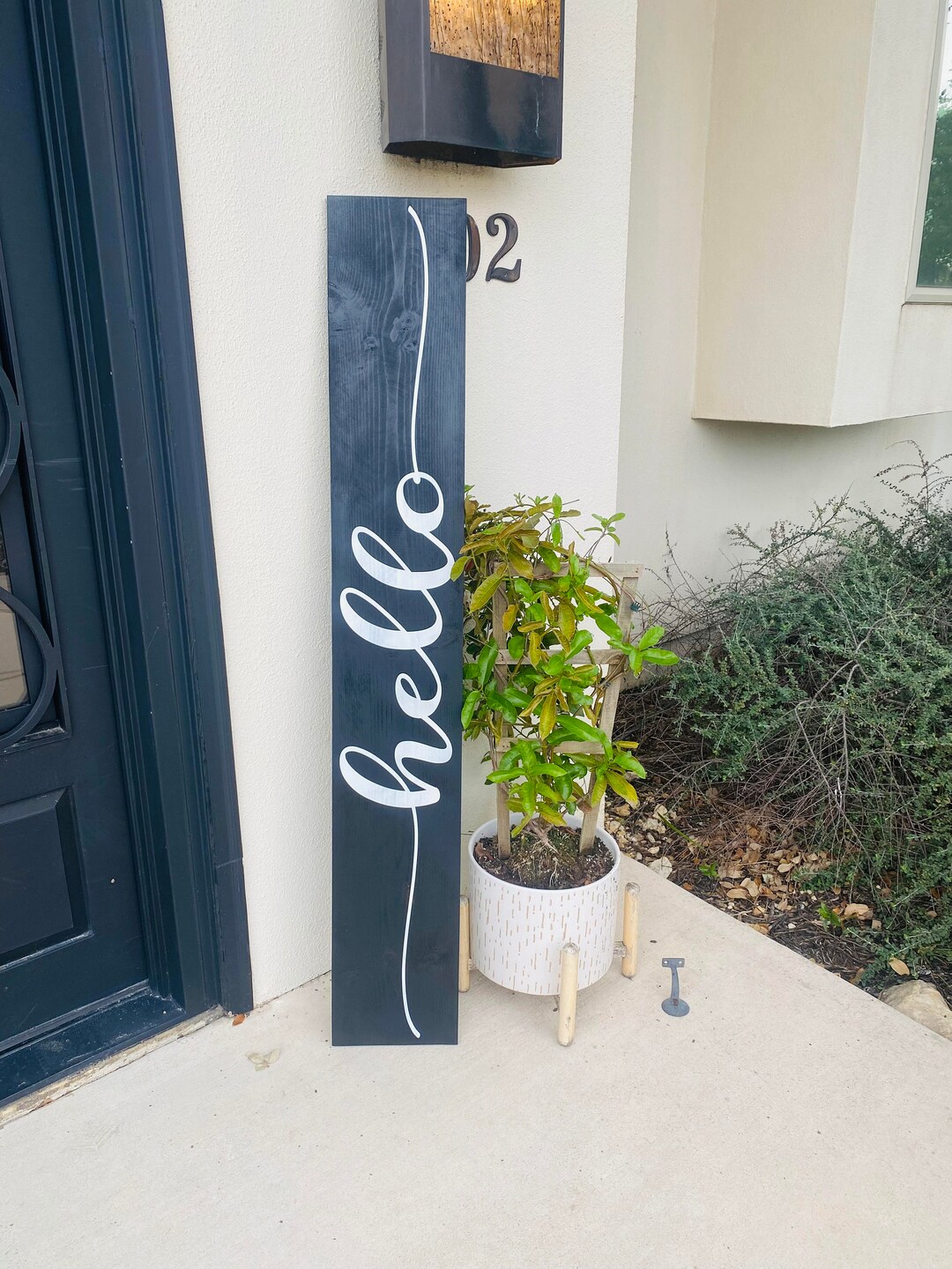 Hello Cursive Welcome Porch Sign, Summer Sign, Spring Sign, Modern ...