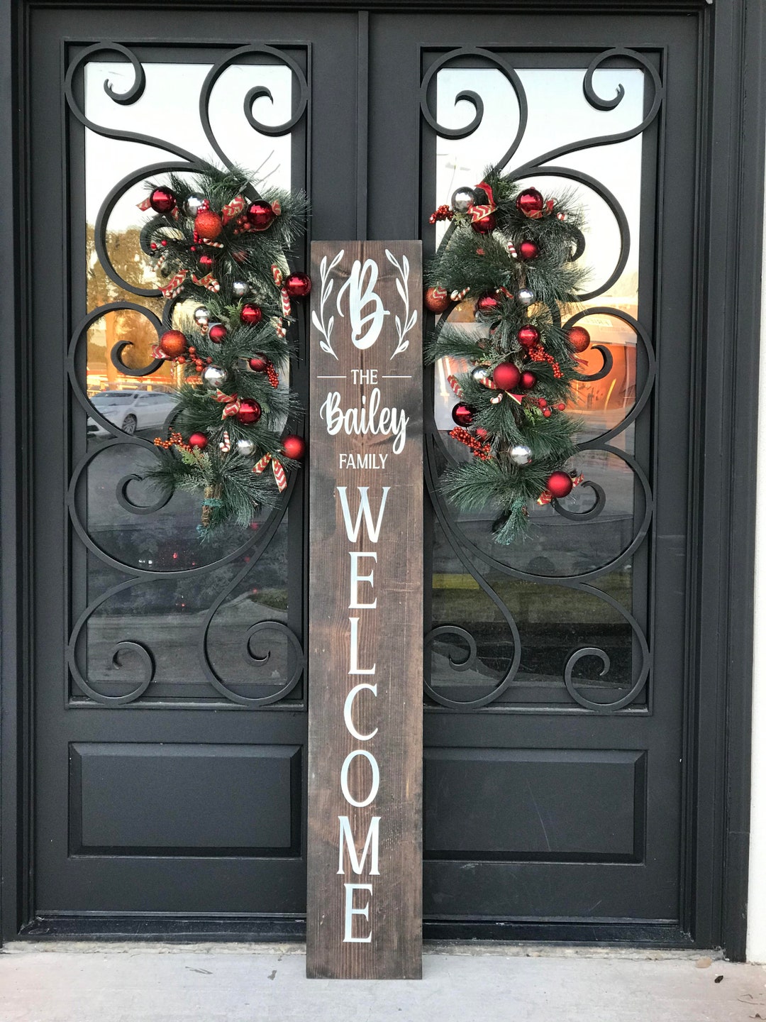 XL Available WELCOME Sign, Vertical Wooden Sign, Customizable Last Name ...