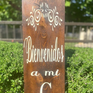 Bienvenidos Welcome Sign - Spanish Welcome Sign - Porch Leanerfront ...