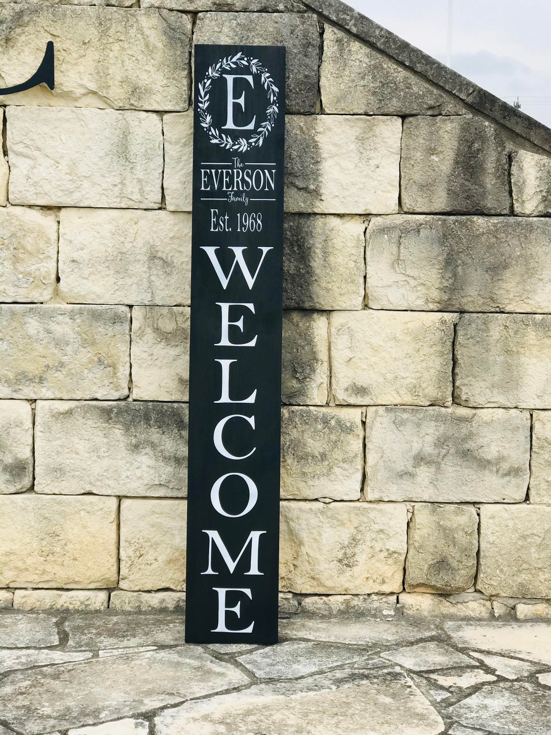 XL Available WELCOME Sign, Vertical Wooden Sign, Customizable Last Name ...