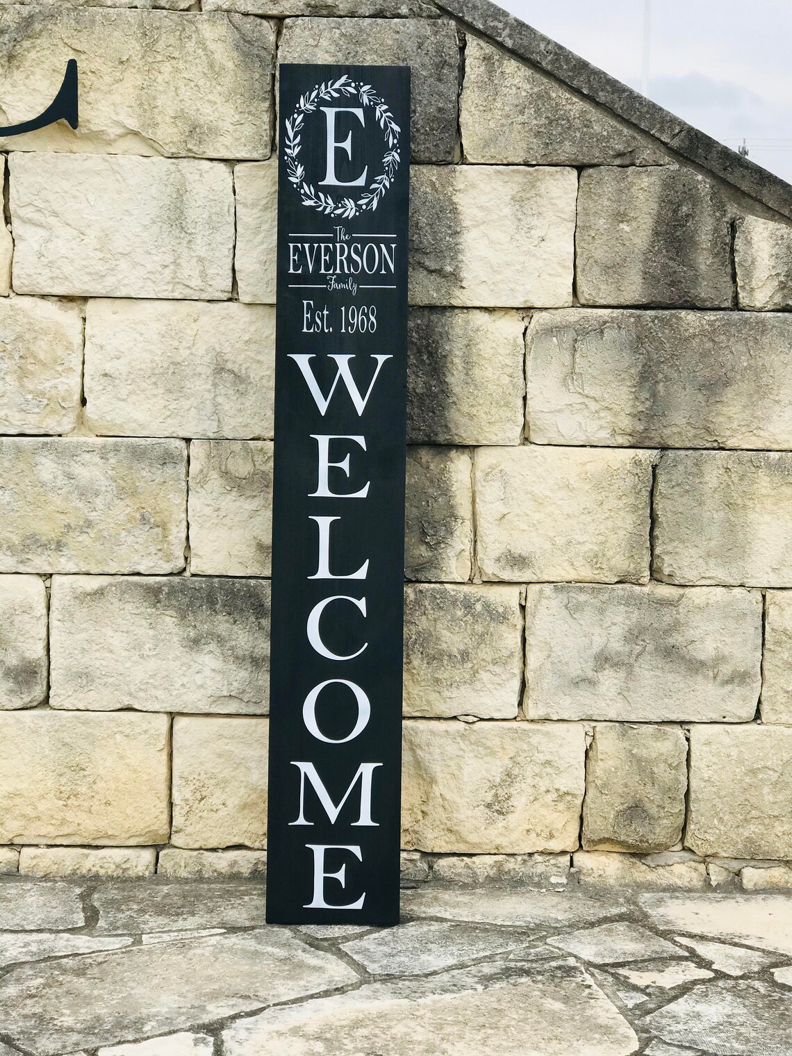 XL Available WELCOME Sign, Vertical Wooden Sign, Customizable Last Name ...
