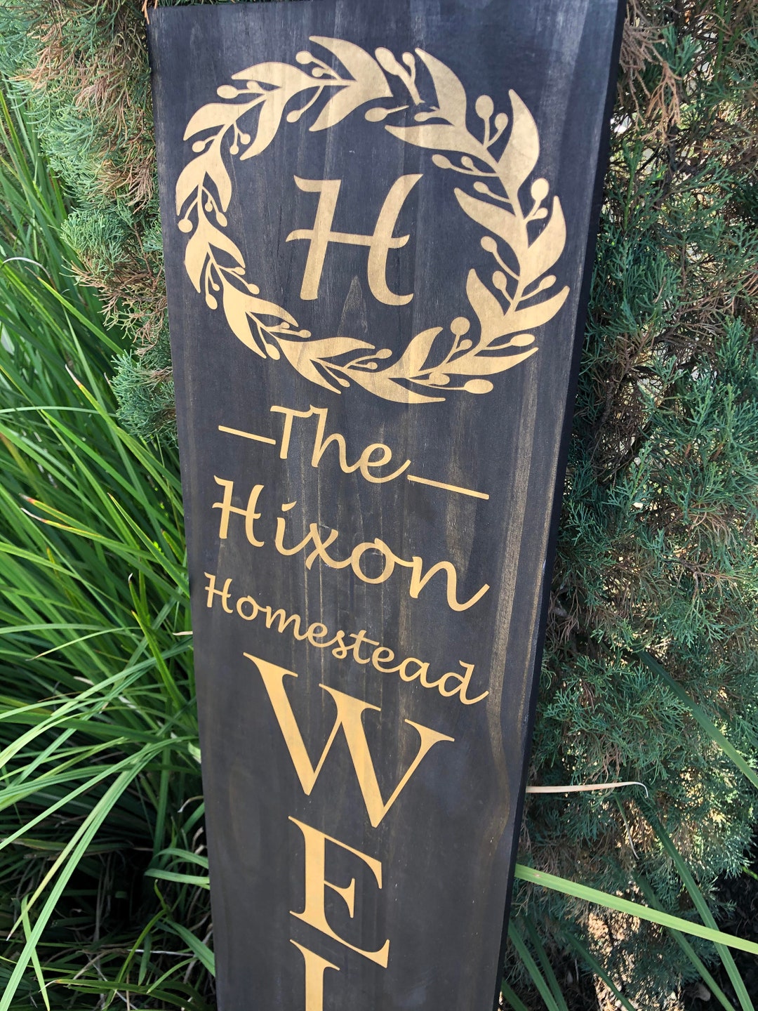 XL Available WELCOME Sign, Vertical Wooden Sign, Customizable Last Name ...