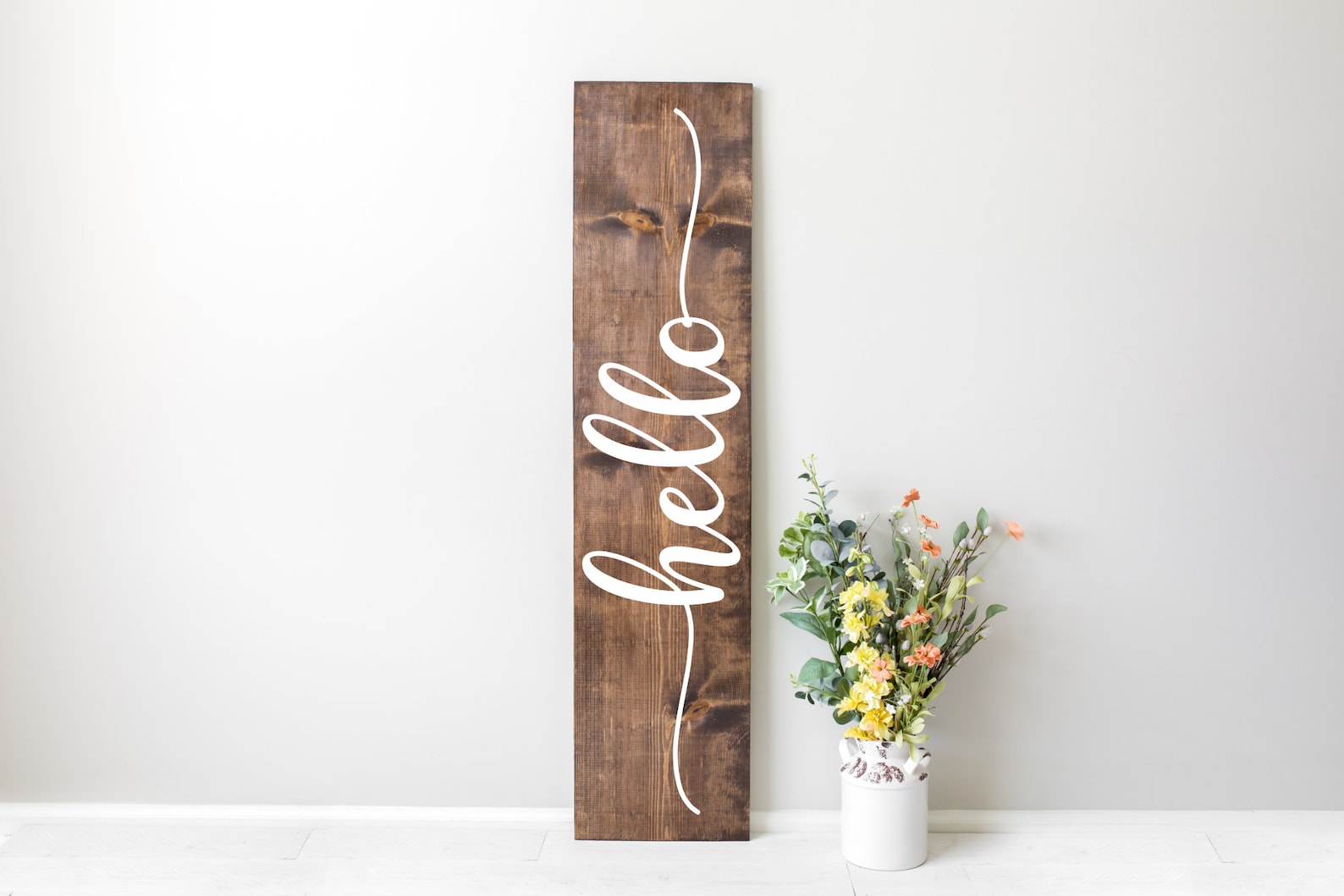 Hello Cursive Welcome Porch Sign, Summer Sign, Spring Sign, Modern ...