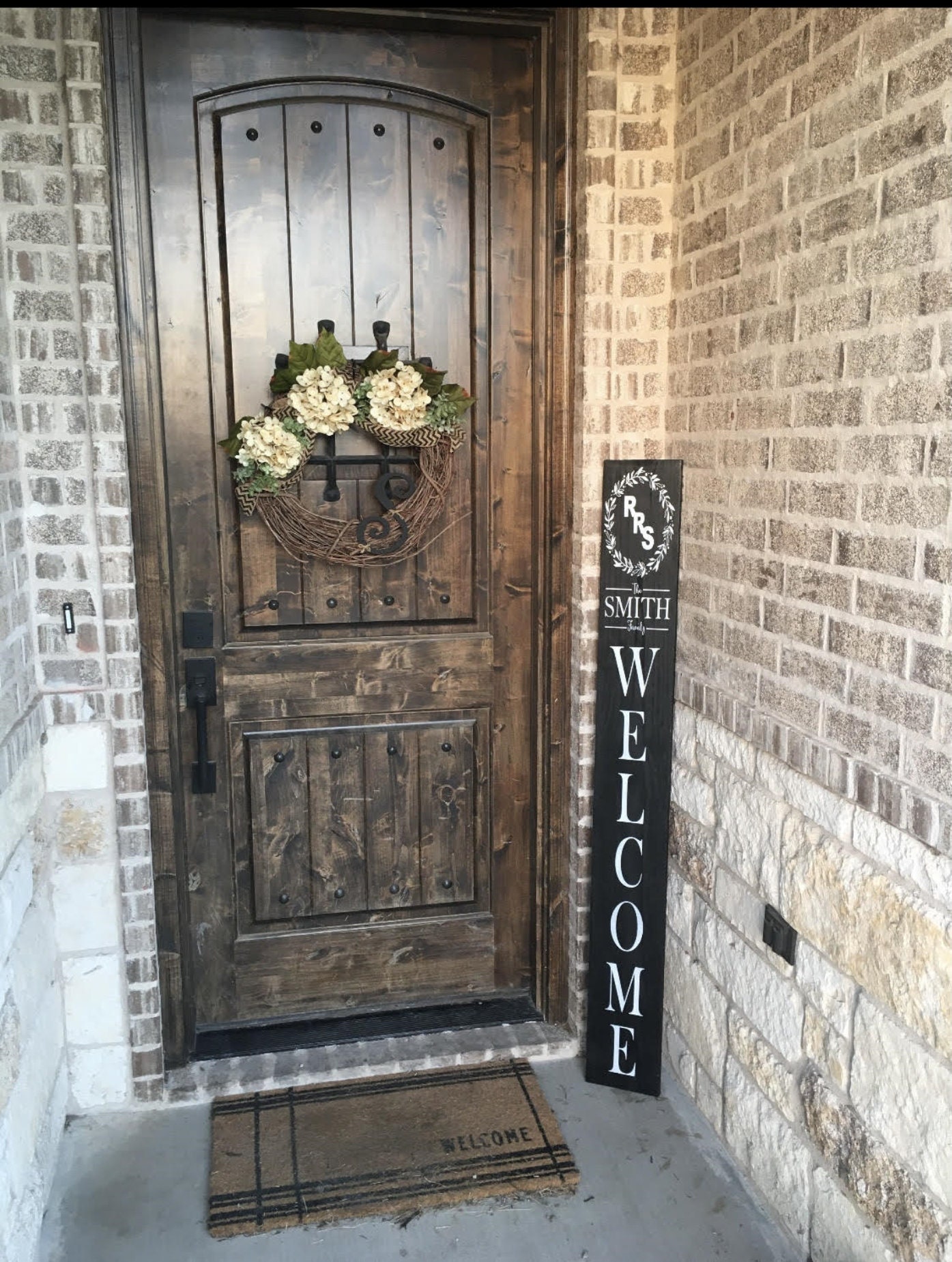 BUSINESS WELCOME Sign, Vertical Wooden Sign, Customizable Business Name ...