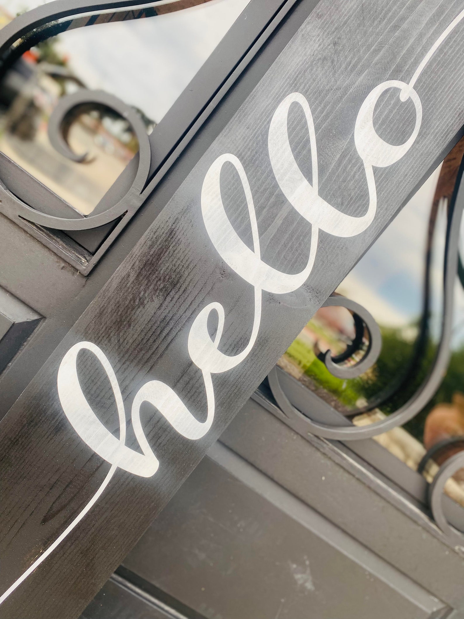 Hello Cursive Welcome Porch Sign, Summer Sign, Spring Sign, Modern ...