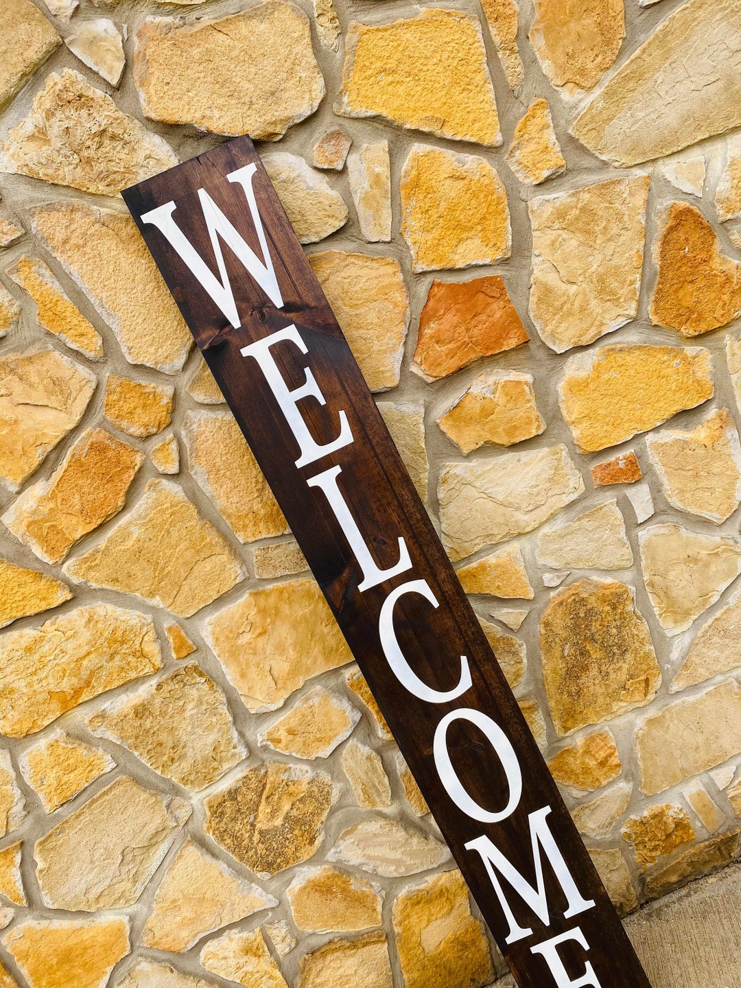 XL Available WELCOME Sign, Vertical Wooden Sign, Customizable Last Name ...