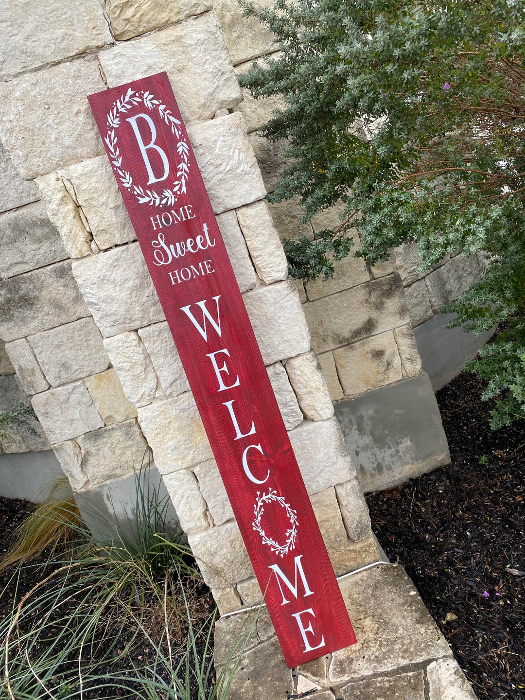 Front Porch WELCOME Sign, Vertical Wooden Sign, Customizable Last Name ...