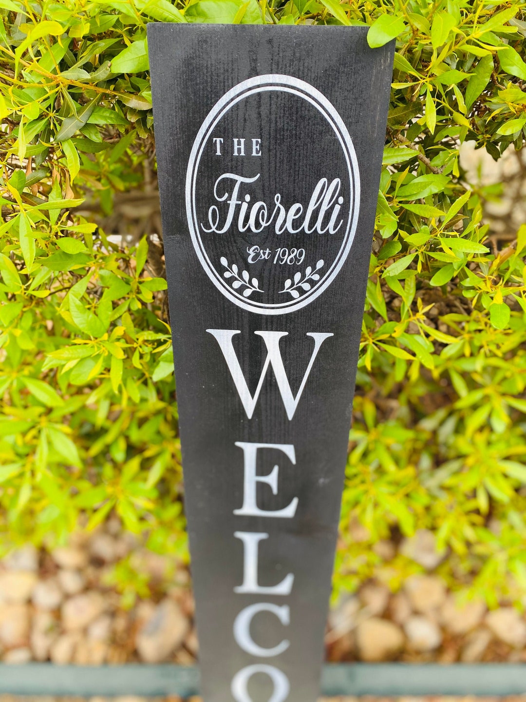 WELCOME Sign Vertical Wooden Sign Customizable Last Name - Etsy