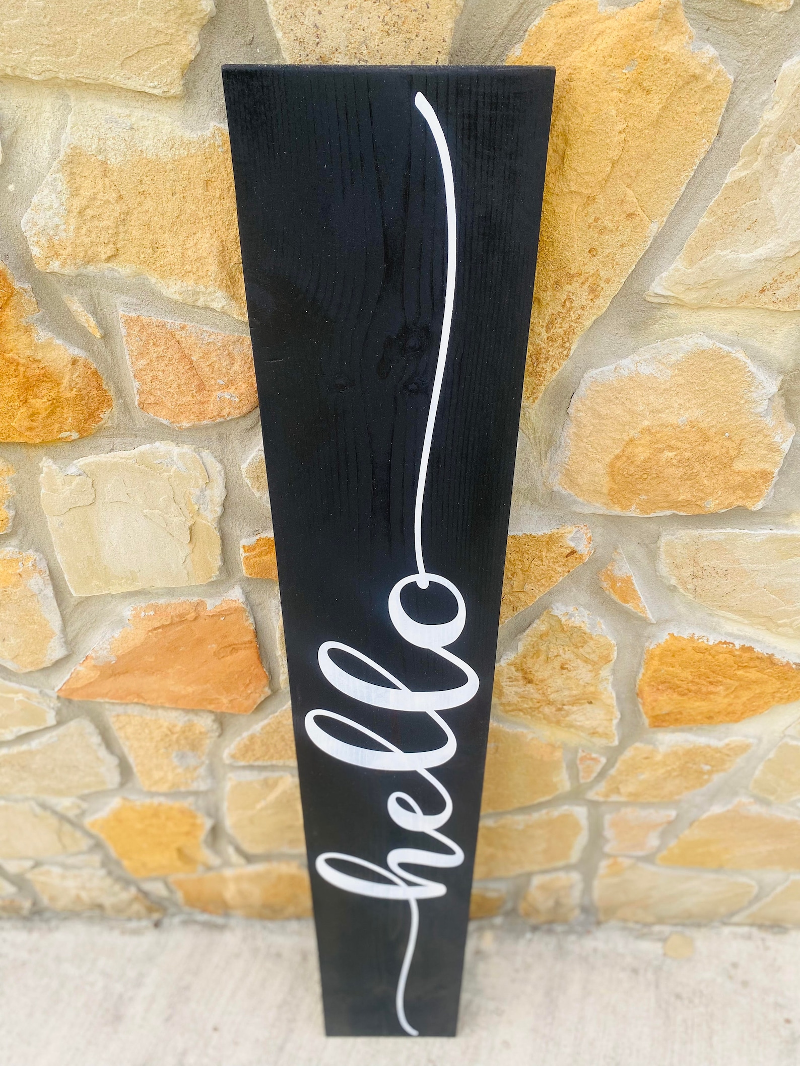 Hello Cursive Welcome Porch Sign, Summer Sign, Spring Sign, Modern ...