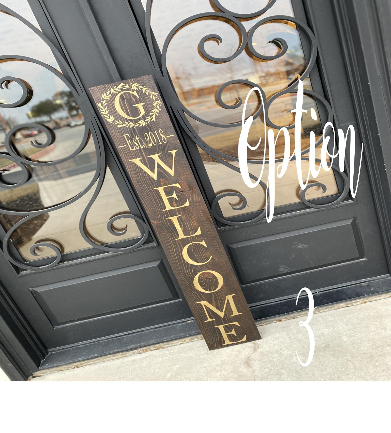 Elegant Front Porch WELCOME Sign, Vertical Sign, Customizable Last Name ...
