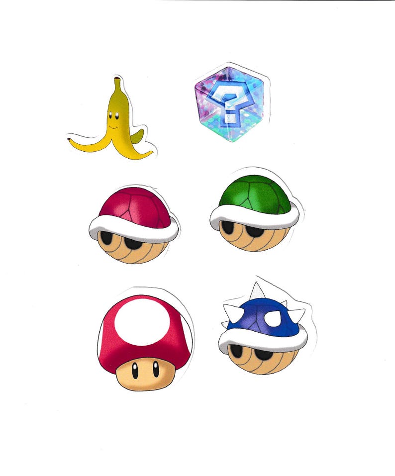 Mario Kart Powerup Sticker Set - Etsy