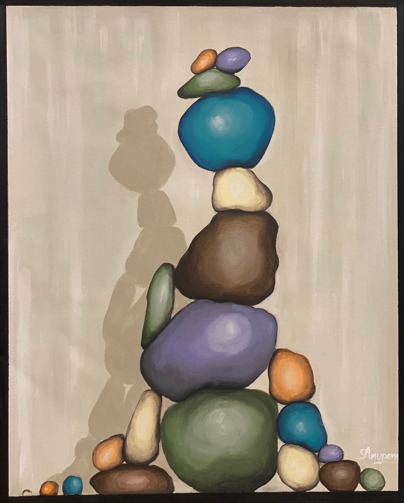 Structured Acrylic Painting in Canvas - Etsy