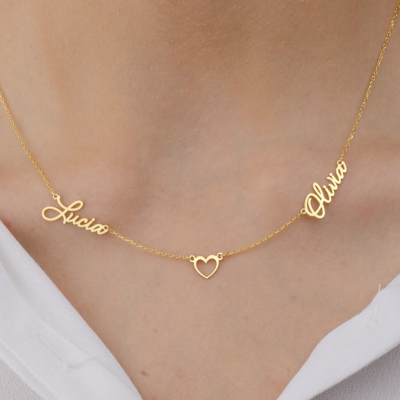 Two Name Necklace - Etsy