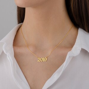 Year Necklace Custom Number Necklace Name and Date - Etsy