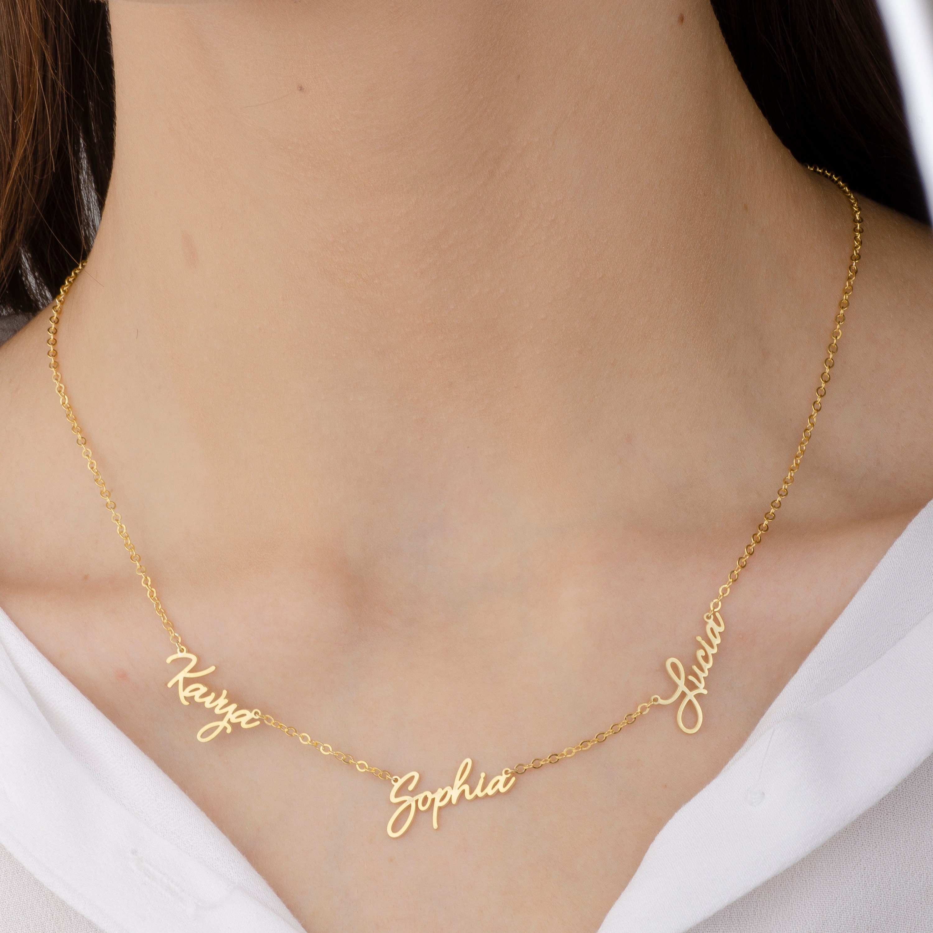 Multiple Name Necklace Family Necklace Custom Children - Etsy