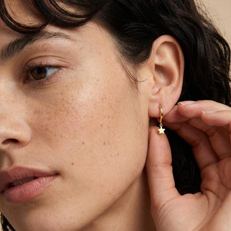 18K Gold Star Earrings, Tiny Star Earrings, Minimalist Jewelry, Star ...