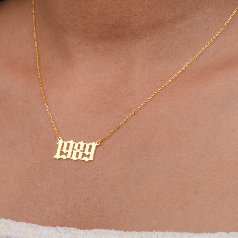 Year Necklace Birth Year Necklace Custom Date Necklace Name - Etsy