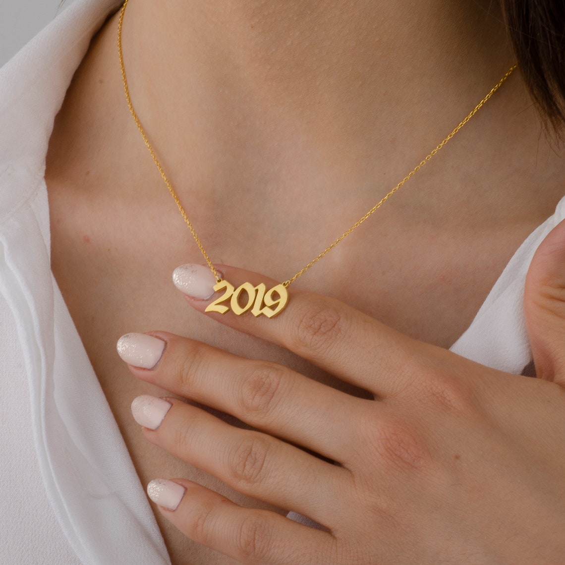 Year Necklace Custom Number Necklace Name and Date - Etsy