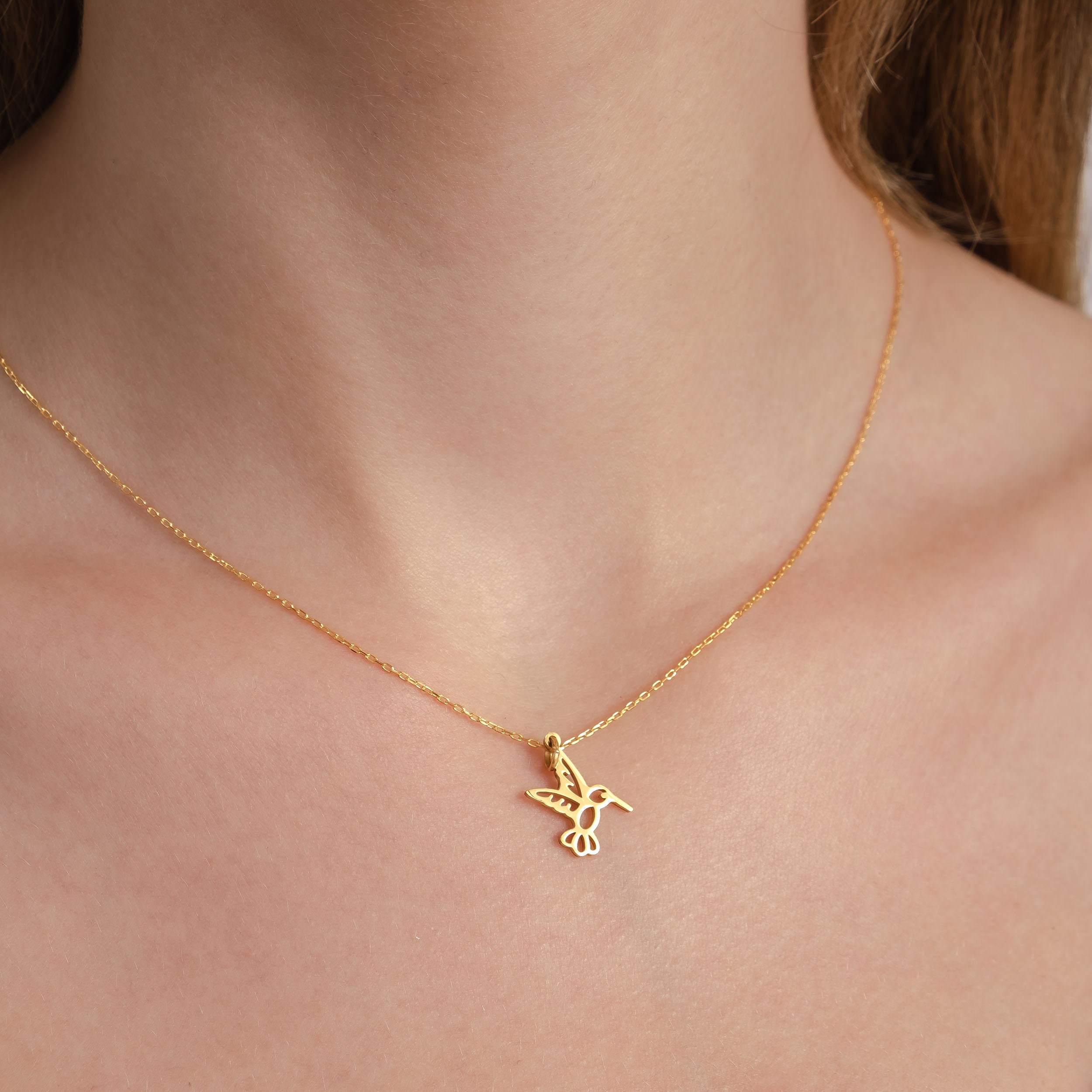 Tiny Hummingbird Necklace, Hummingbird Necklace, Bird Necklace ...