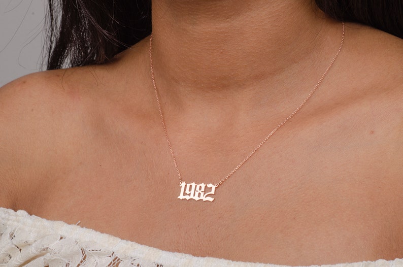 Year Necklace Birth Year Necklace Custom Date Necklace Name - Etsy