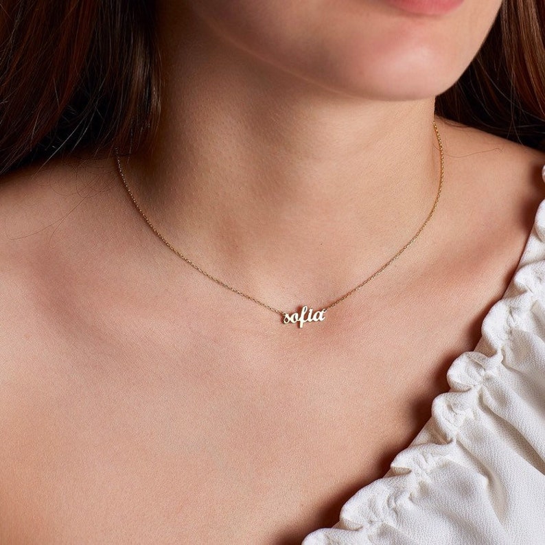 Custom Dainty Name Necklace Minimalist Necklace - Etsy