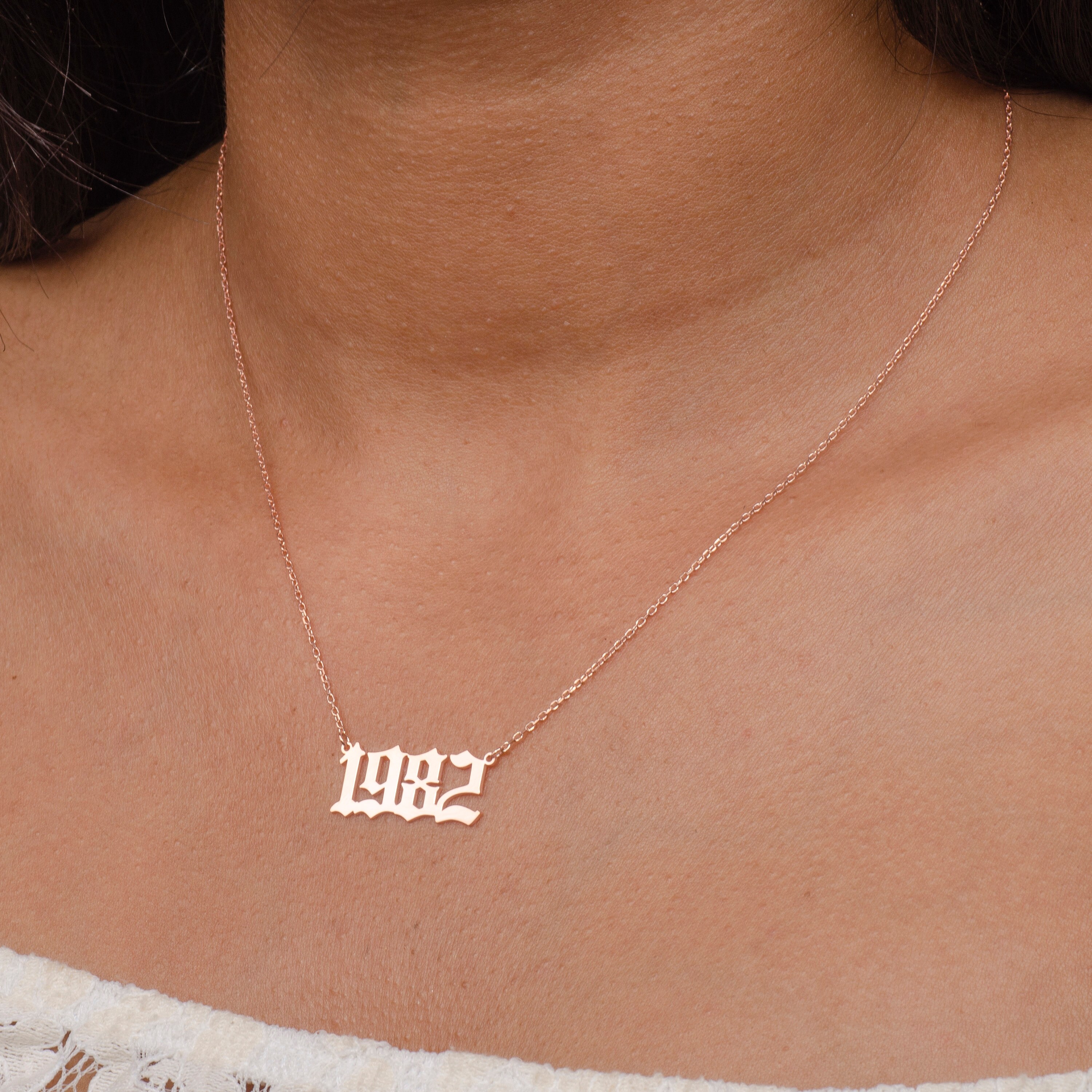 Year Necklace Birth Year Necklace Custom Date Necklace Name - Etsy