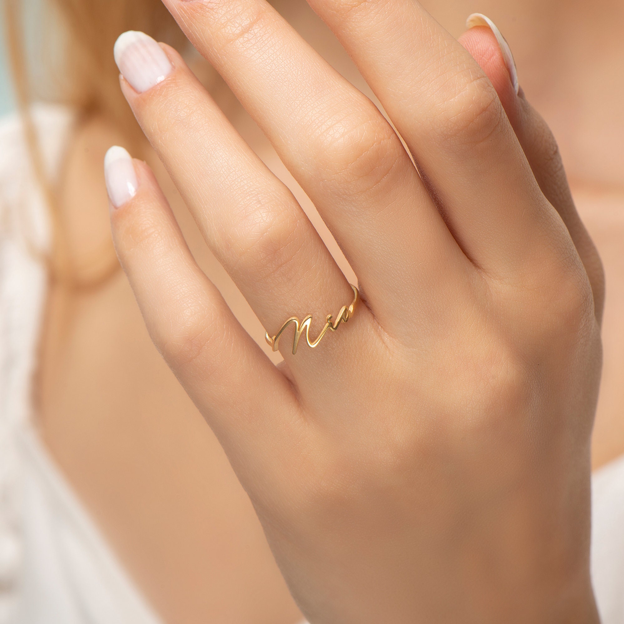 Stackable Name Rings Name Ring Personalized Rings Gold Name - Etsy