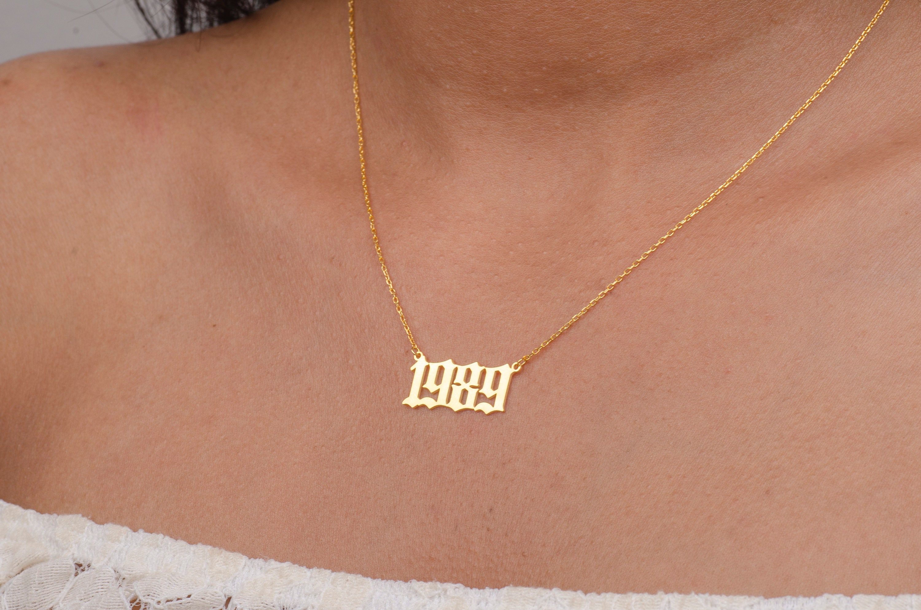 Year Necklace Birth Year Necklace Custom Date Necklace Name - Etsy