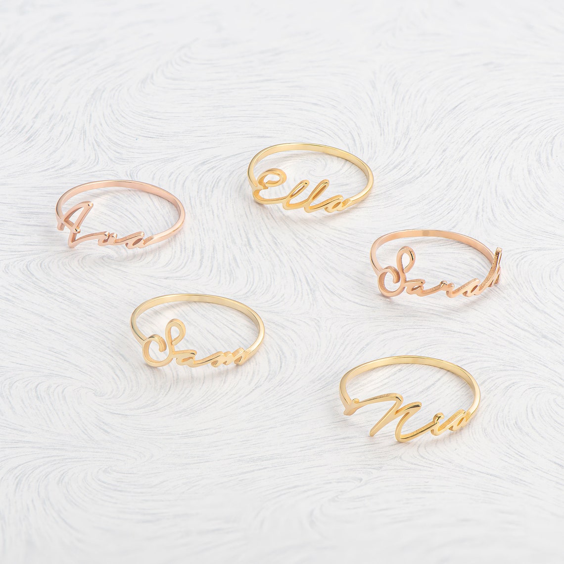 Stackable Name Rings Name Ring Personalized Rings Gold Name | Etsy