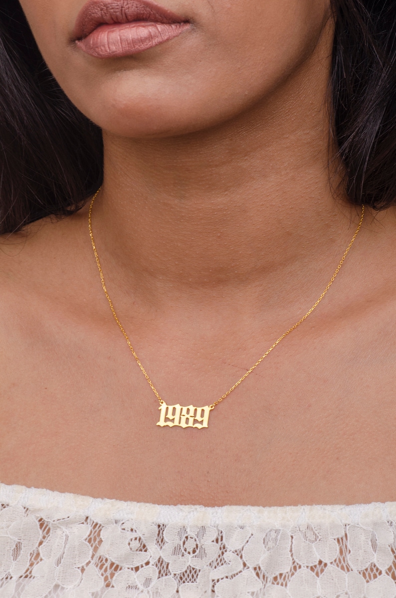 Year Necklace Birth Year Necklace Custom Date Necklace Name - Etsy