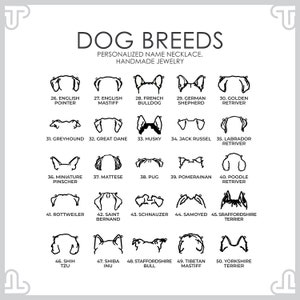 Multiple Dog Necklace, Dog Head Name Necklace, Dog Ear Necklace ...