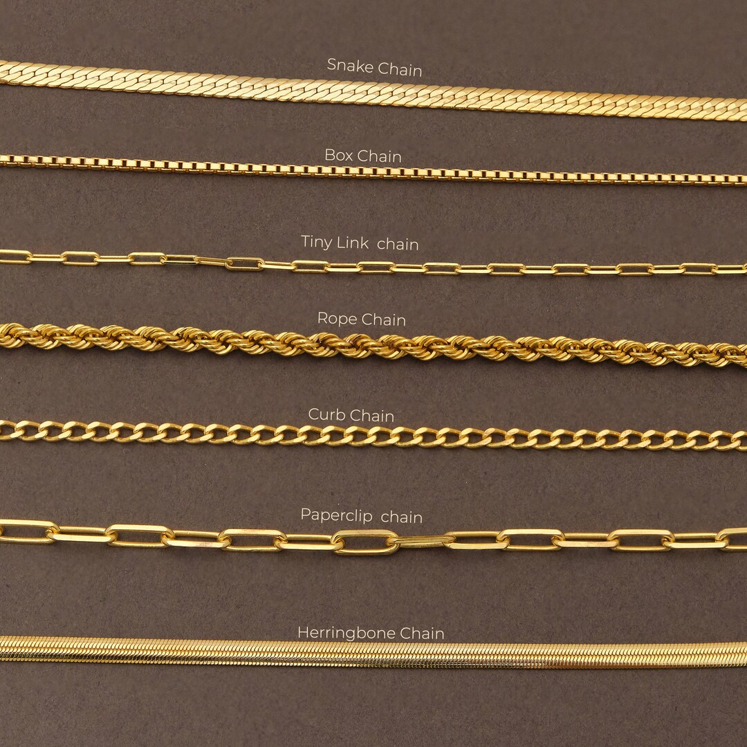 Gold Chain Necklace,snake Chain, Box Chain, Choker Chain, Paperclip ...
