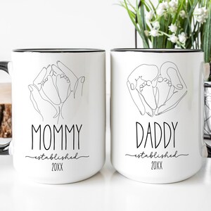 New Mom and Dad Mug Set of 2, Baby Shower Coffee Mug Gift for New ...