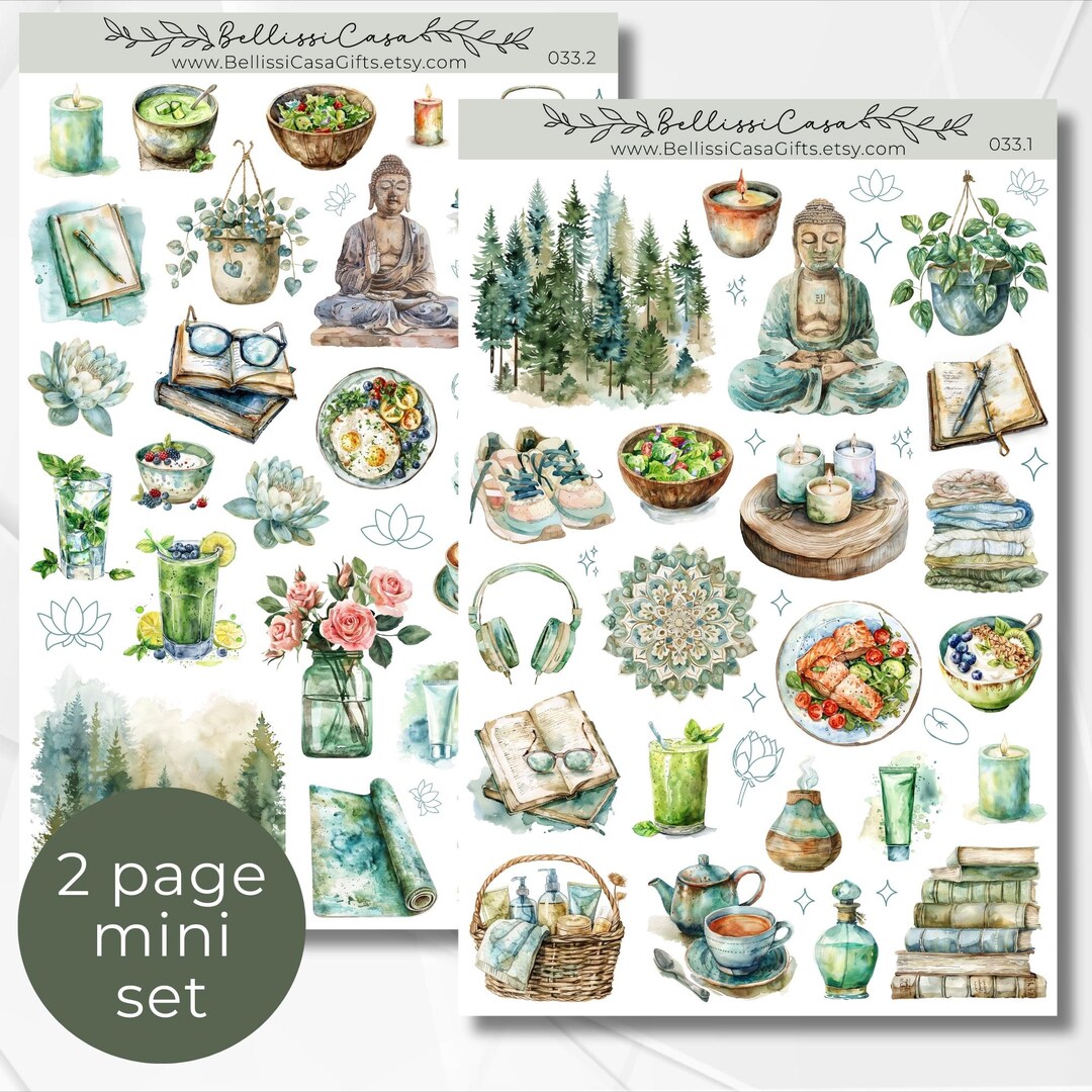 Seasonal Planner Sticker Pack, Zen Yoga New Beginnings Calendar Planner ...