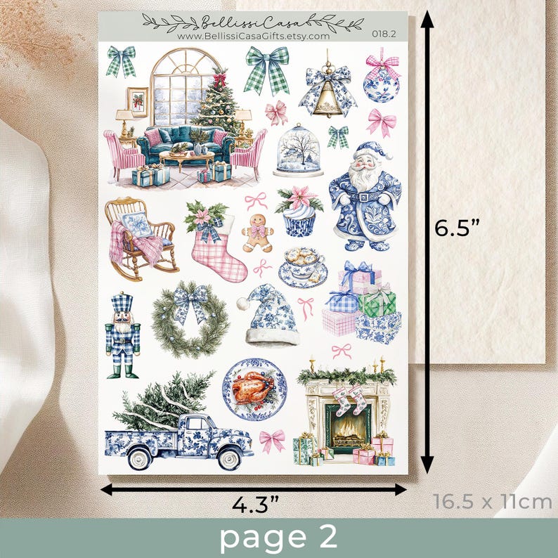 Seasonal Planner Sticker Sheet Set, Pink Coquette Christmas Calendar ...