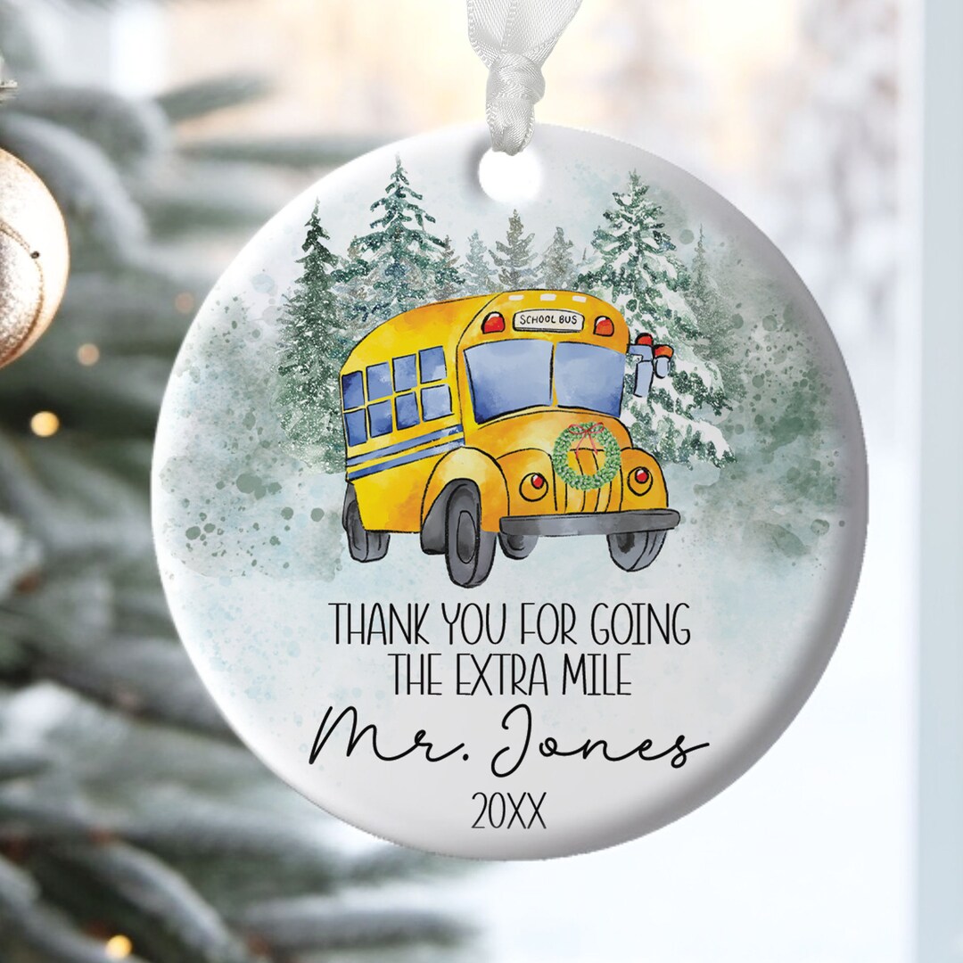 Custom Bus Monitor Gift Ornament, School Bus Driver Thank You Gift ...