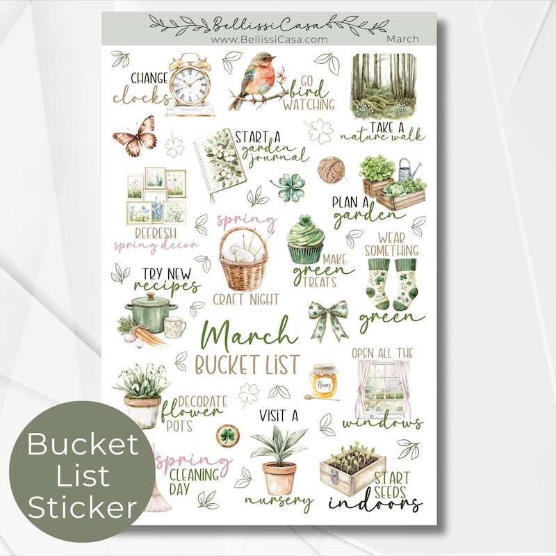 Monthly Bucket List Sticker - Etsy