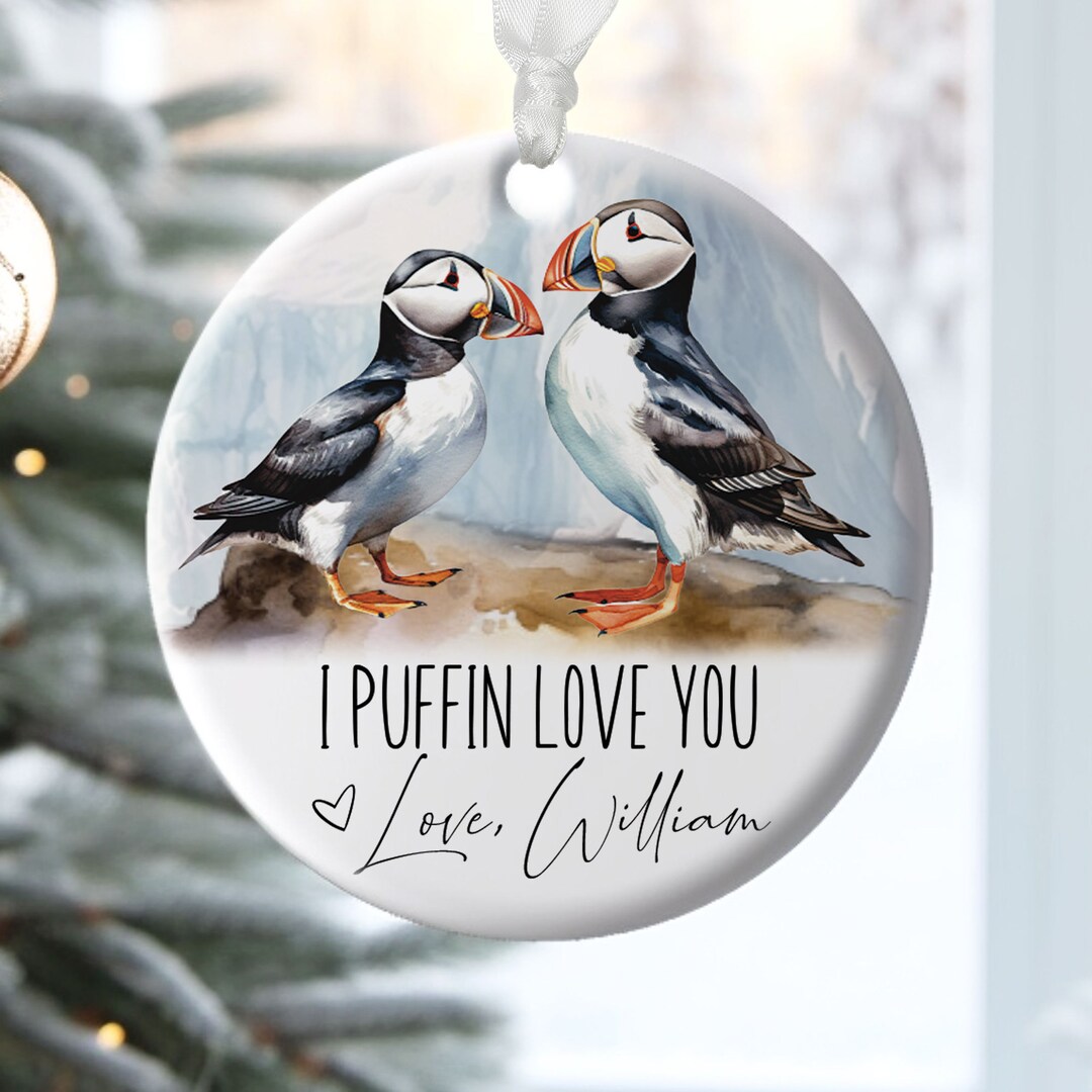 Engagement Puffin Ornament, Our First Christmas Couples Ornament ...