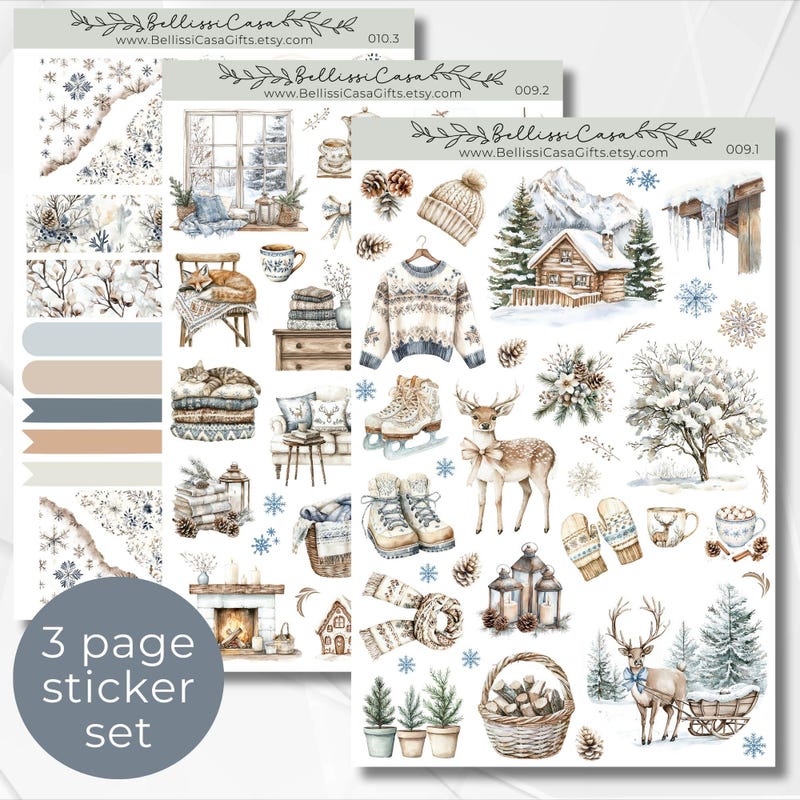 Cat Winter Stickers - Etsy