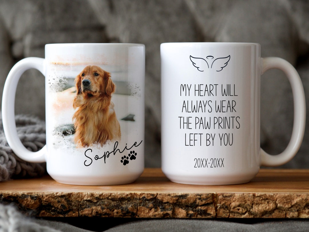 Custom Dog Remembrance Gift Photo Mug, Memorial Dog Portrait Picture ...