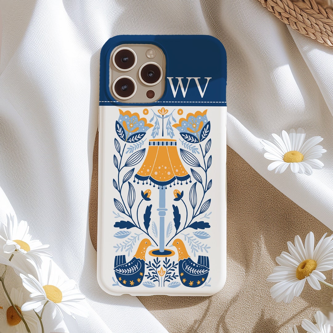 Scandinavian Design Custom Monogram Phone Case, Personalized Hygge Cell ...