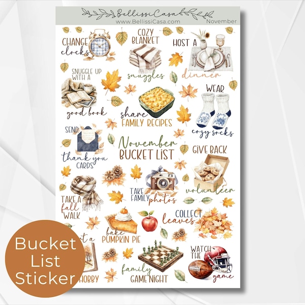 November Stickers Journal - Etsy